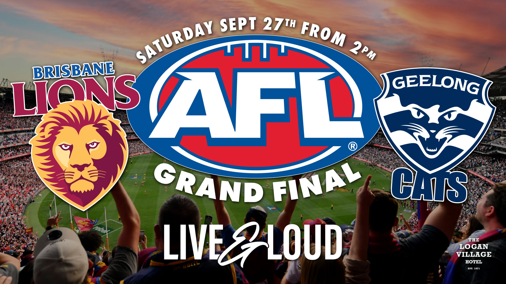 AFL Grand Final - Lions vs Cats - The Logan Village Hotel